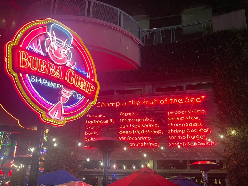 Neon Shining Bright at Bubba Gump Shrimp Co in Anaheim | YESCO Sign ...