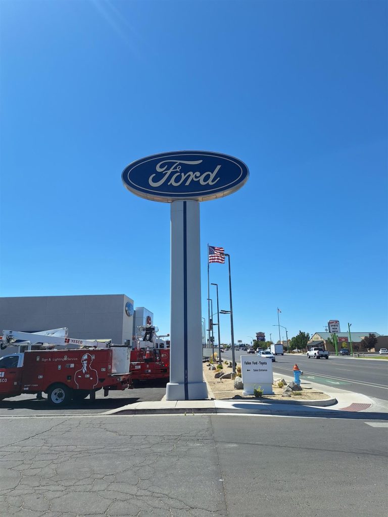 Pole Sign Adjustment – Fallon Ford-Toyota, Fallon, NV | YESCO Sign ...