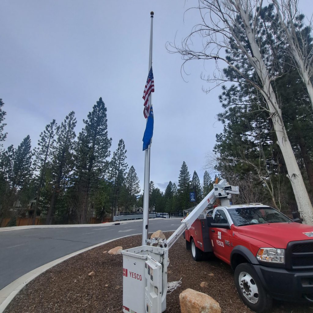 Flag Pole Installation Lake Tahoe School | YESCO Sign & Lighting Repair ...